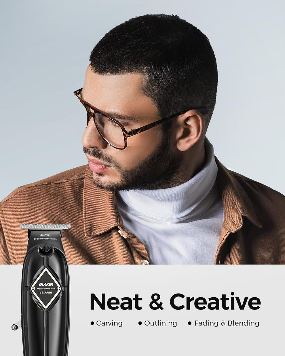 GLAKER Hair Clippers for Men Professional - Cordless Clippers and Trim ...